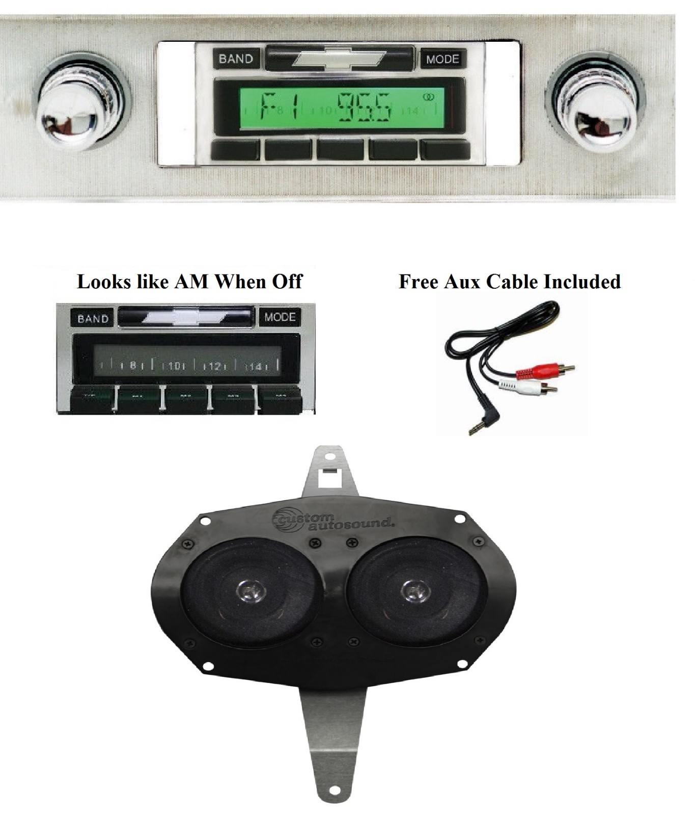 1963-1964 Chevy Impala AM FM Stereo Radio + Speaker 300 Watts w/ AC 630 ...