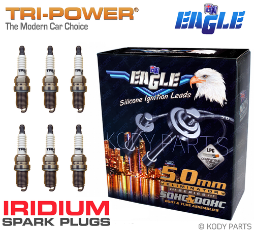 IGNITION LEADS & IRIDIUM SPARK PLUGS for Pajero NL NM NP 3.5L 6G74 24 ...