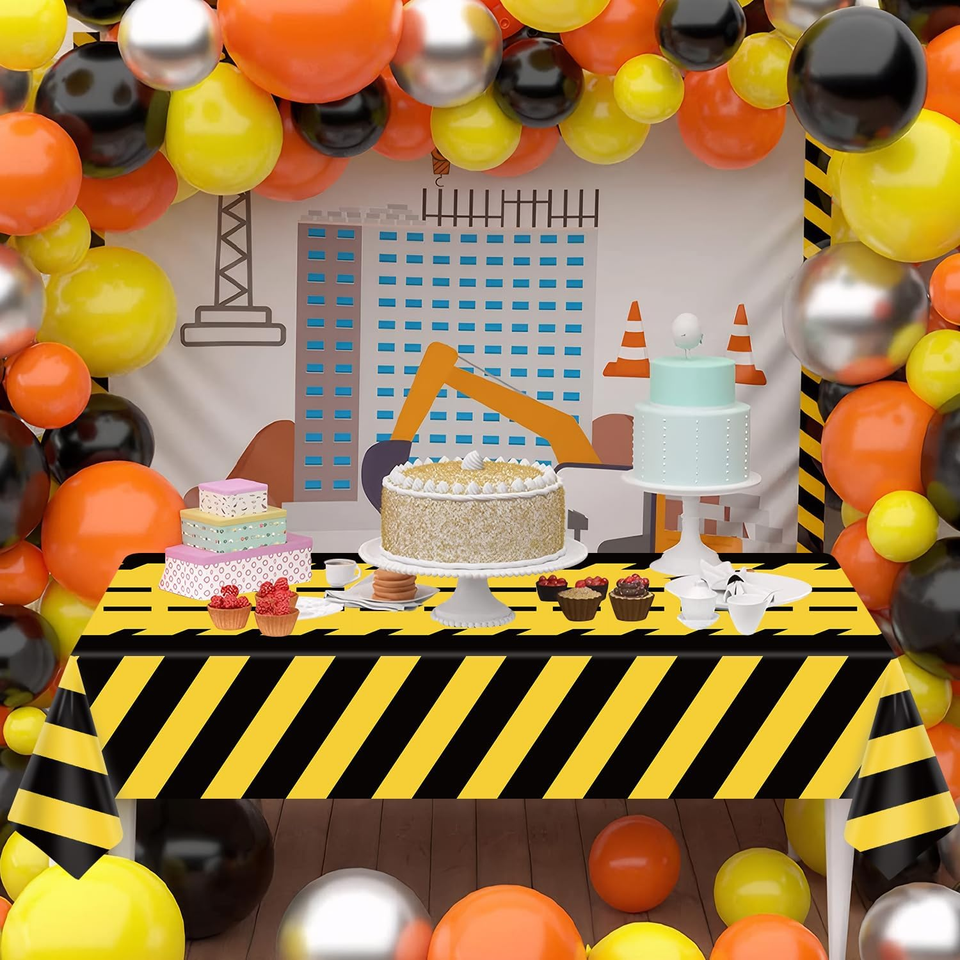 4 Pack Construction Tablecloth Construction Road Party Decorations ...