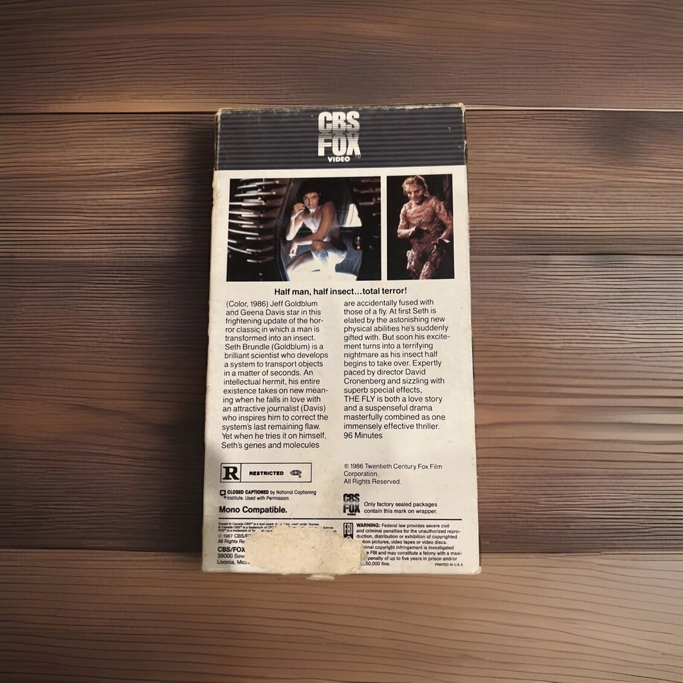 The Fly VHS CBS FOX 1987 Red Label Horror Cronenberg EUC Clean | eBay