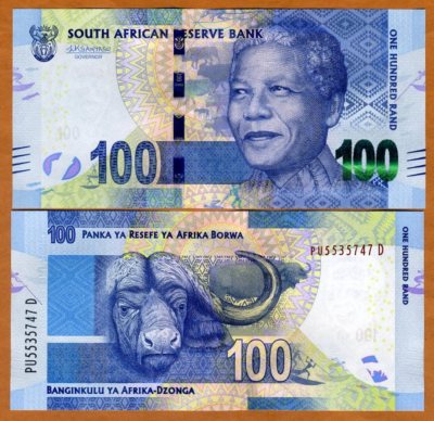 South Africa, 100 rand, ND (2015), P-141b, Sign. Kganyago UNC Mandela ...