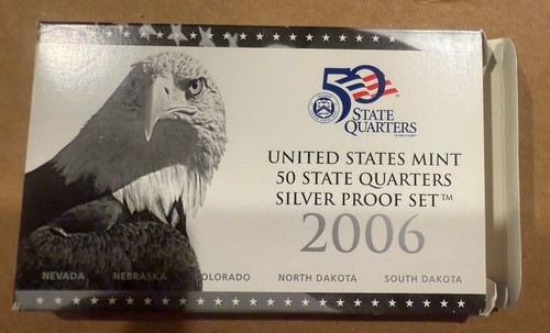 2006 S US Mint State Silver Quarters Proof Set- 5 coins w/COA and ...