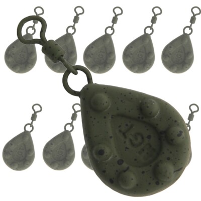 Carp Fishing Leads 1.125 1.5 2.5 3 oz Grip Type 10 Pack Weights Lead ...