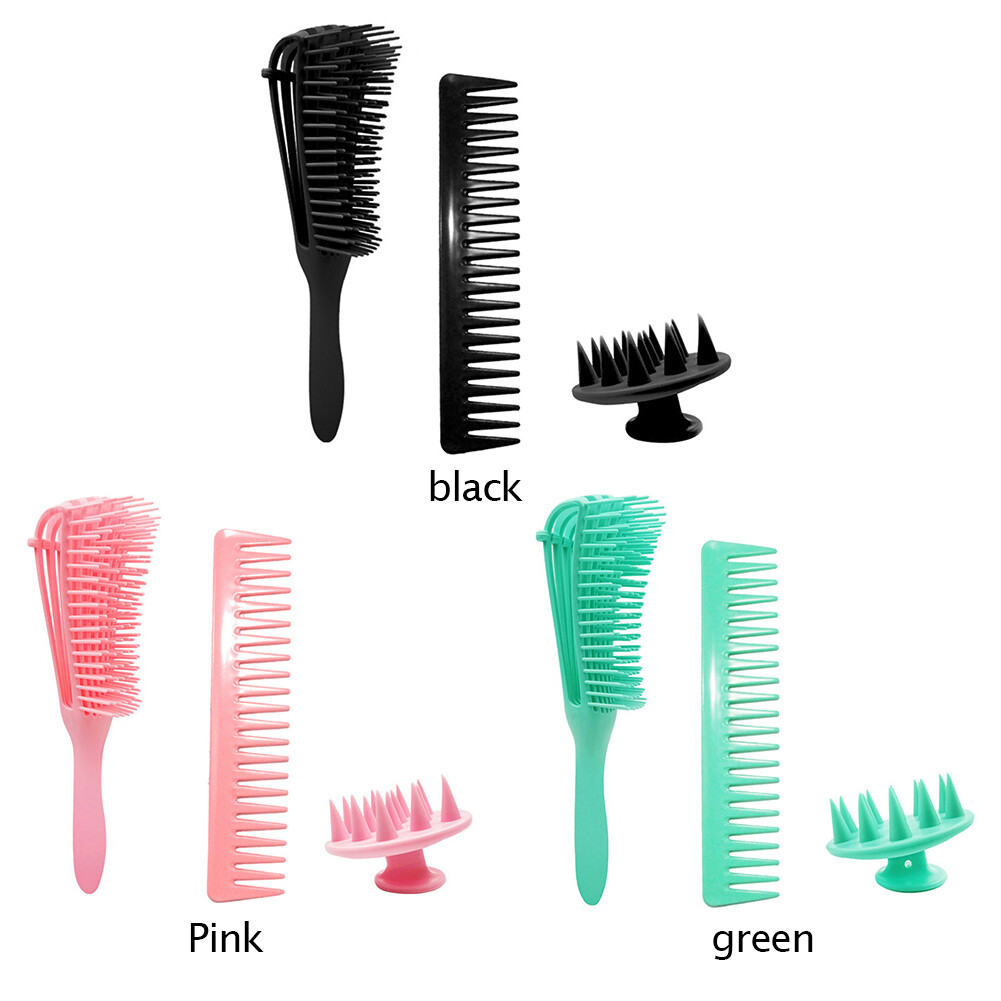 Detangling Hairbrush for Curly Hair Smooth Brush Set Comb Barber Hair ...