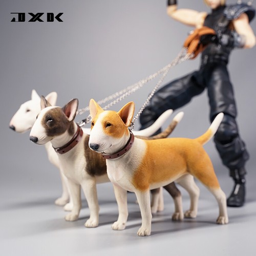 JXK 1/6 Bull Terrier Model Dog Pet Animal Figure Collector Toy Decor ...