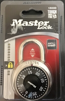 Master Lock Anti-Shim 3-Digit Combination Lock #1500D Black 013 | eBay