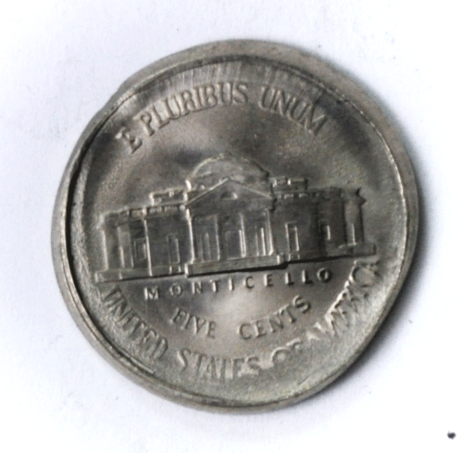 5c Jefferson Nickel Five Cents Mint Error Broad Strike Die Cap ...