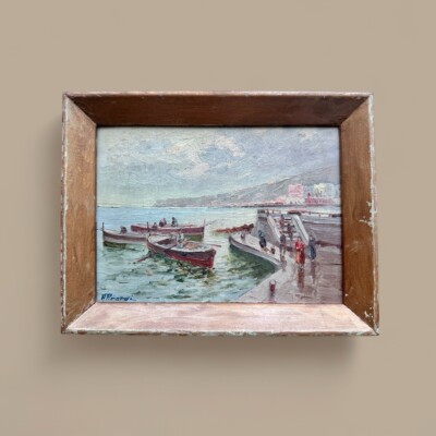 Antique Oil Painting On Board By Alberto Picardi (Italian, 1896 ...