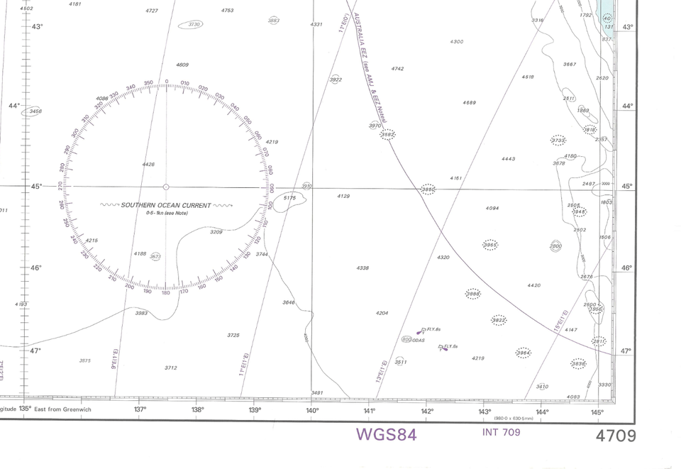 4709 Southern Ocean Australia South Coast Chart Map Maritime Nautical ...