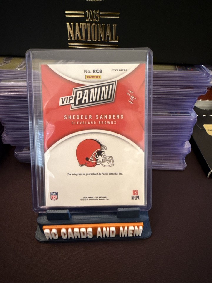 Shedeur Sanders RC 2025 Panini National VIP Gold Vinyl Superfractor 1/1 ...