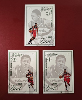 2013-14 Panini Signatures Bradley Beal Wizards SP 3/5 Jersey Number Lot ...