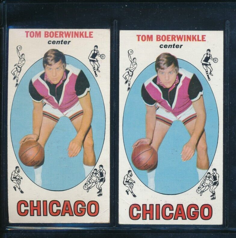Lot (2) 1969-70 Topps #7 Tom Boerwinkle Chicago Bulls Player Lot (FO55 ...