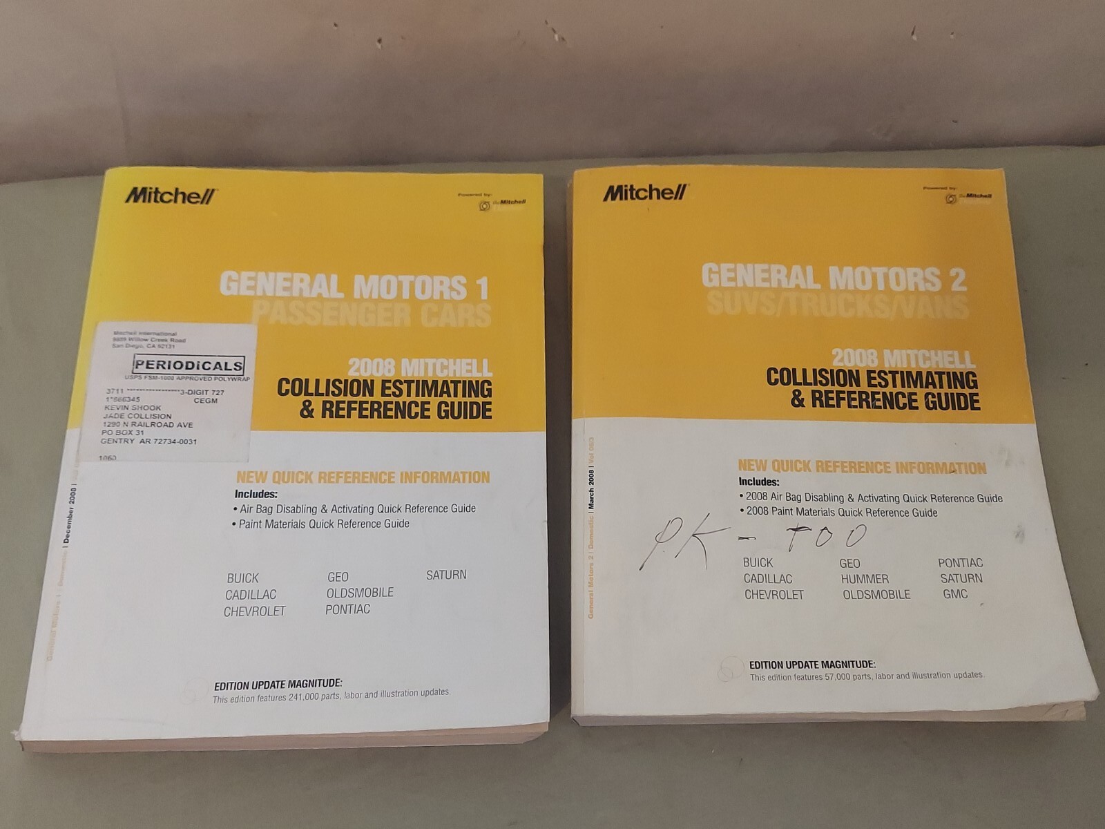 Mitchell Collision Estimating Reference Guide 1 & 2 GM Cars Cadillac ...