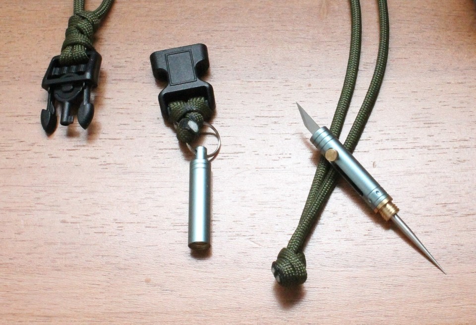 New - Homemade Mini Utility Knife with Universal Handcuff Key Paracord ...