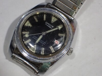 Vintage Model C Orvin 17 Jewel Men's Manual Wind Diver Wristwatch good ...