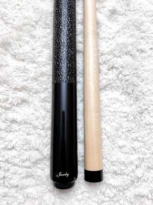 Jacoby Signature Series Pool Cue, FREE HARD CASE & Joint Caps (Black/Bk ...
