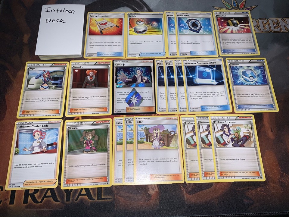 Pokemon Complete Deck - Inteleon - Inteleon VMAX, Frosmoth, Volcanion ...