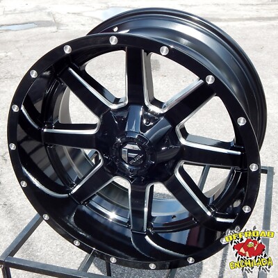 One (1) 22x10" 6x5.5 & 6x135 Black Fuel D610 Maverick Wheel Rim Ram ...