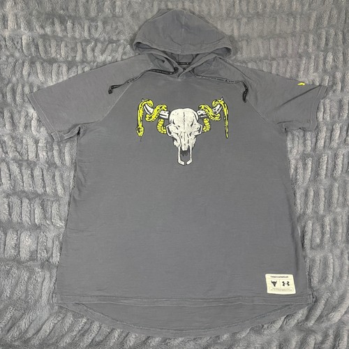 Under Armour Project Rock Brahma Bull Skull Snake Short Sleeve Hoodie ...