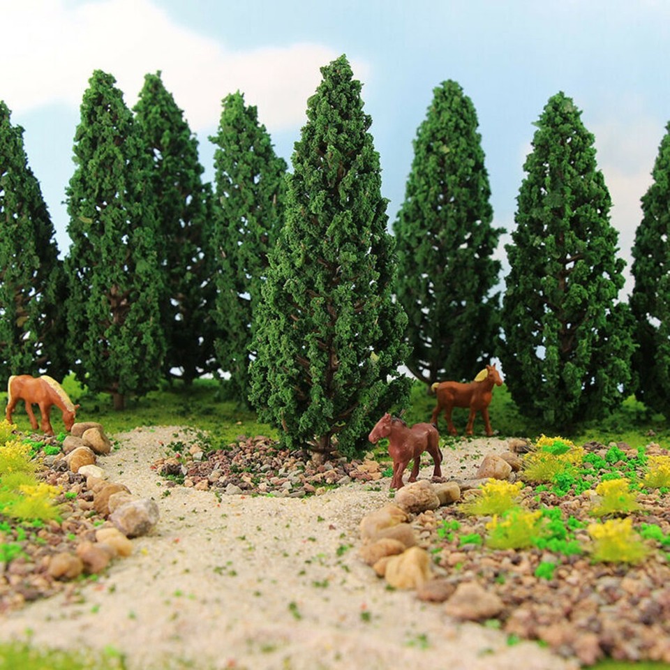 10 Pcs Model Pine Trees Model Train Trees For Scale Scene Railroad ...