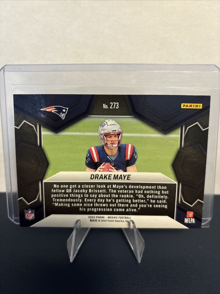 DRAKE MAYE ROOKIE CARD 2024 Panini Mosaic NFL Debut #273 Patriots Prizm ...