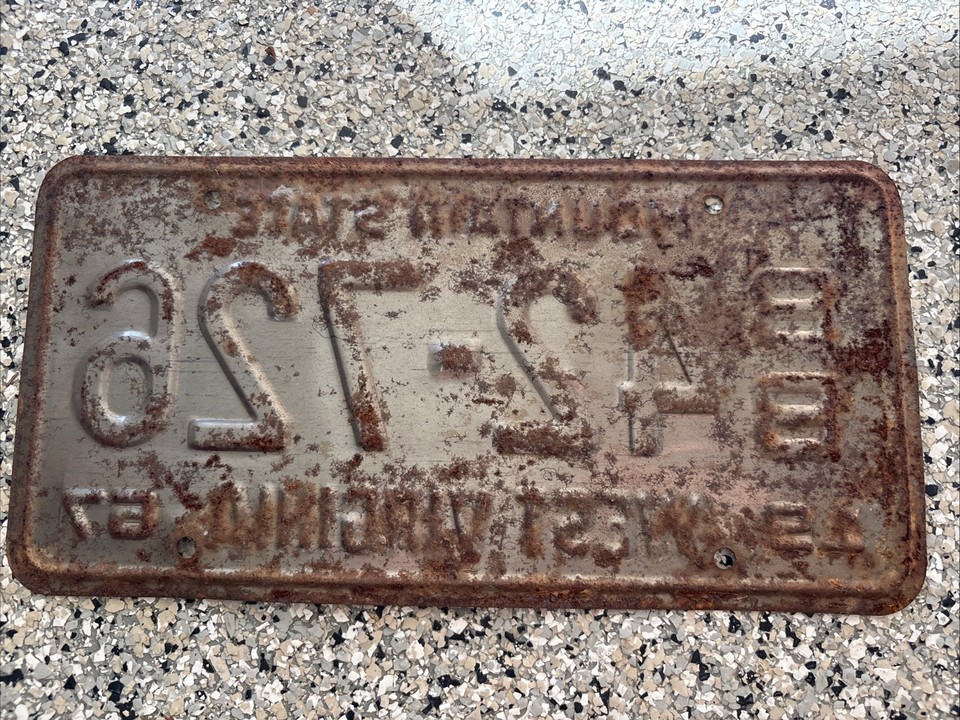 1967 West Virginia WV Mountain State License Plate Tag BB42-726 Blue ...