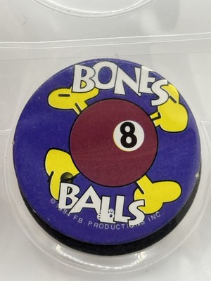Rare! 90’s Vintage 8 Ball Pog “BONES BALLS” POG Milk Cap - Yellow & Red ...