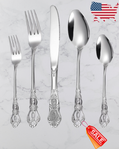 set royal silverware stainless steel flatware gorgeous 18/0 40-piece ...