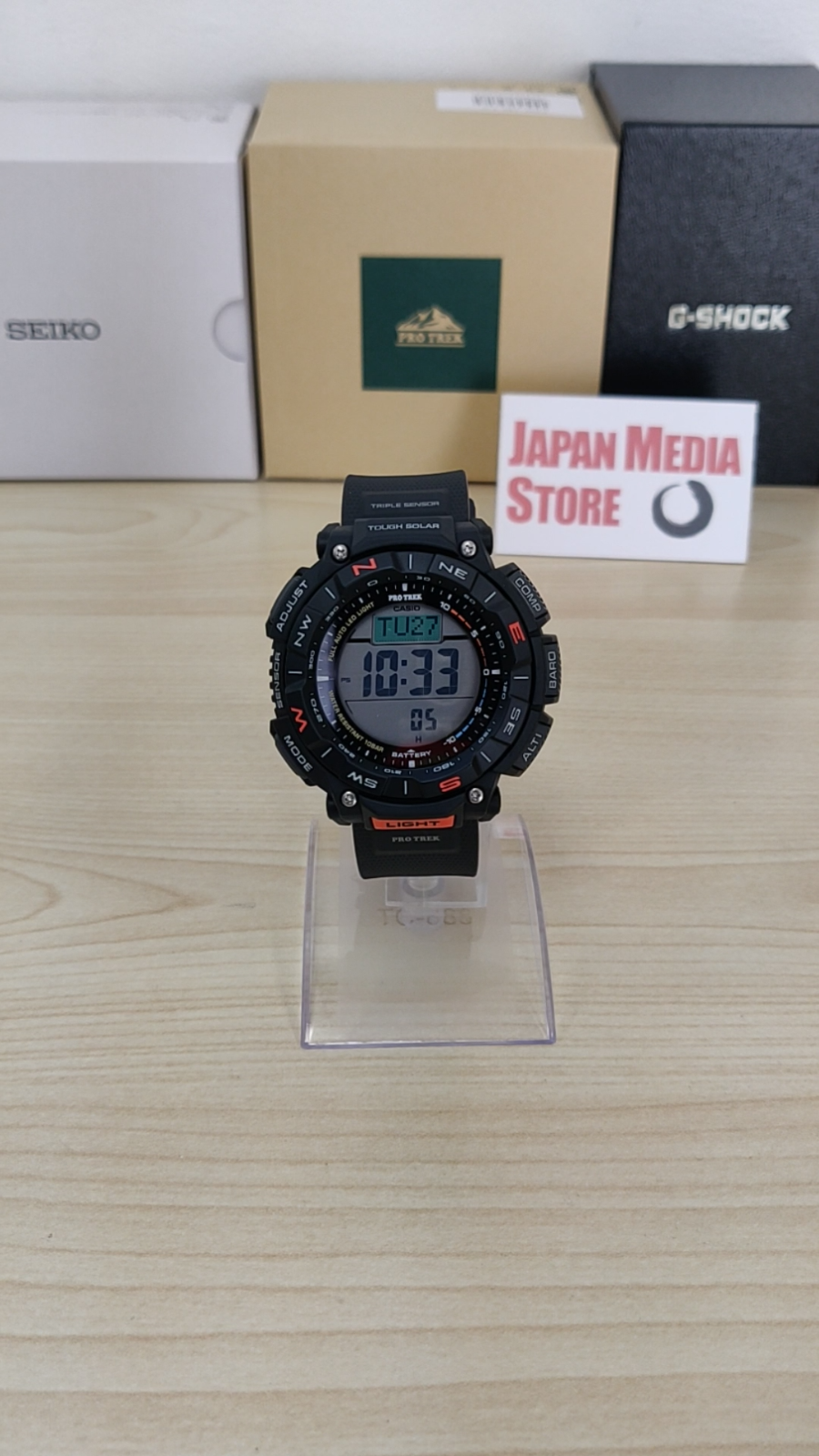 CASIO PRO TREK PRG-340-1JF Black Tough Solar Compass Outdoor Digital ...
