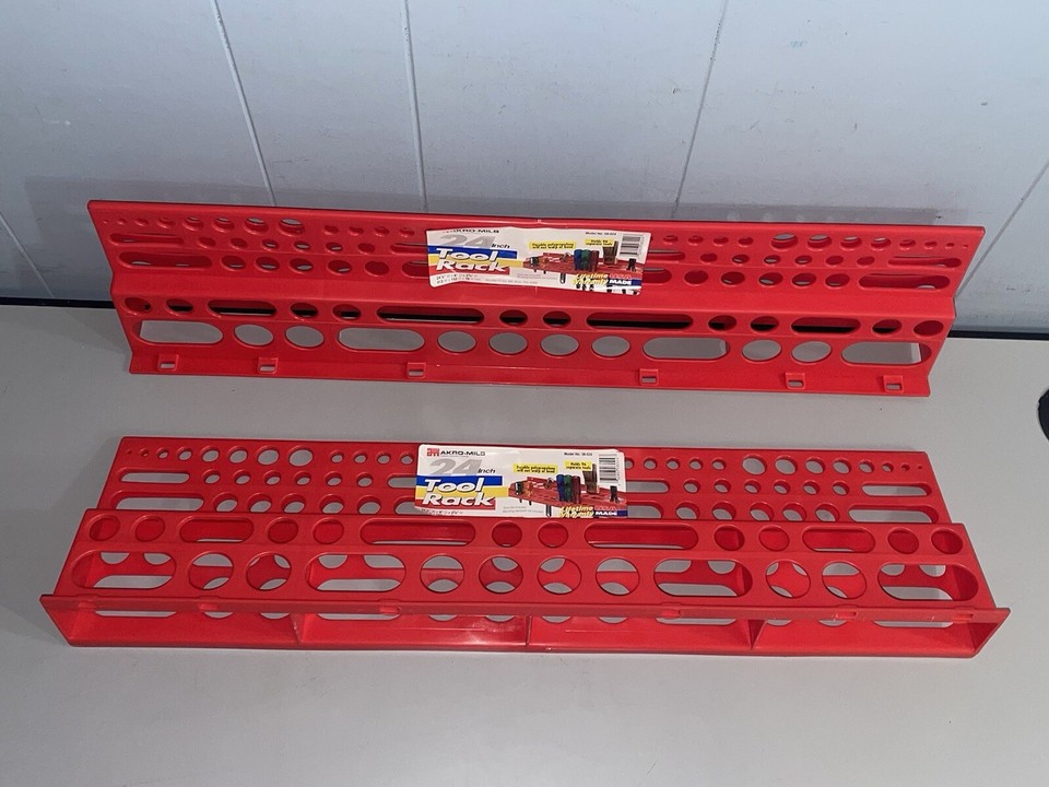 2 New Akro-Mils 24” Tool Rack Organizer 08-024 - HOLDS 96 TOOLS | eBay