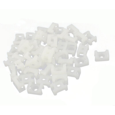 50pcs 5mm White Plastic Wire Buddle Saddle Type Screw Fixed Cable Tie ...