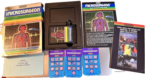 MICROSURGEON Intellivision Game Cartridge 3 Inlays & Instruction Manual ...