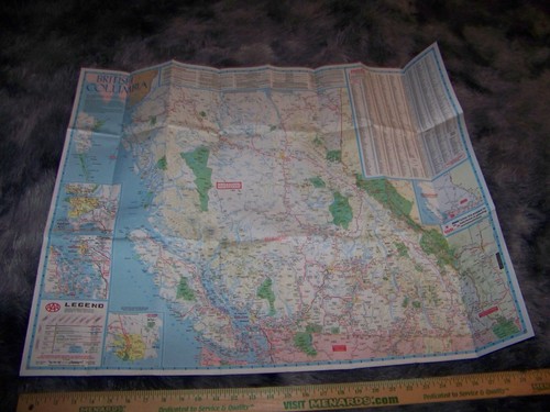 Alberta British Columbia Canada Vintage Map 1993 | eBay