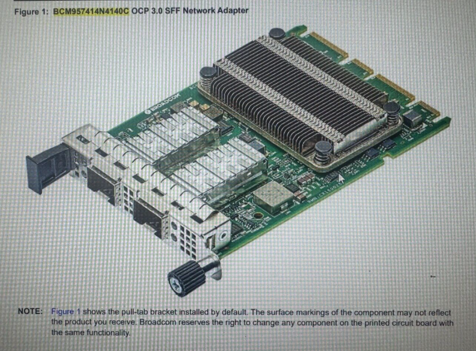New Broadcom Dual Port 25/10 Gb/s Ethernet OCP 3.0 SFF BCM957414N4140C ...