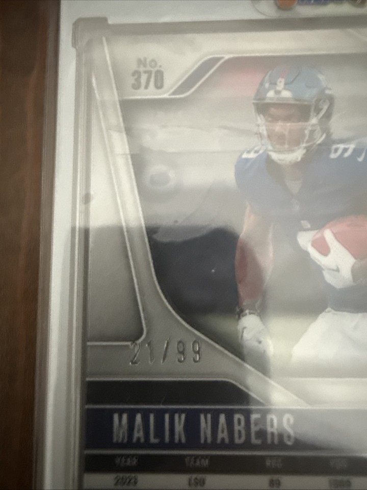 2024 PANINI PRIZM NO HUDDLE BLUE #370 MALIK NABERS /99 NEW YORK GIANTS ...