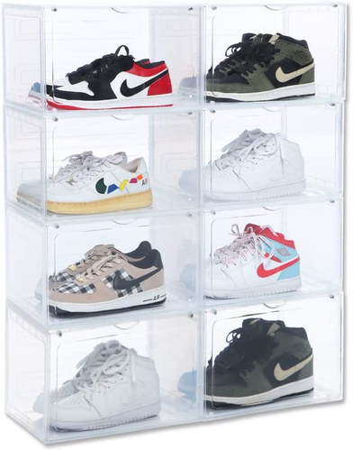 8 PACK XL Shoe Storage Box,Drop Side Sneaker Display Case,Shoe Boxes ...