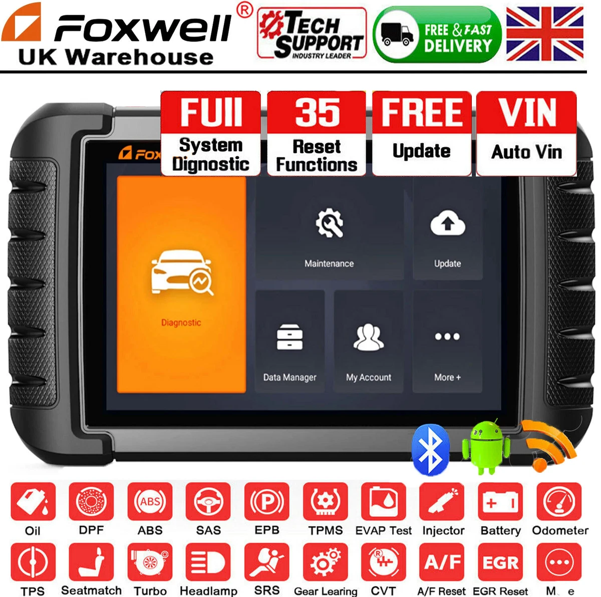 Foxwell NT1009 Bidirectional OBD2 Scanner Auto Diagnostic, 49% OFF