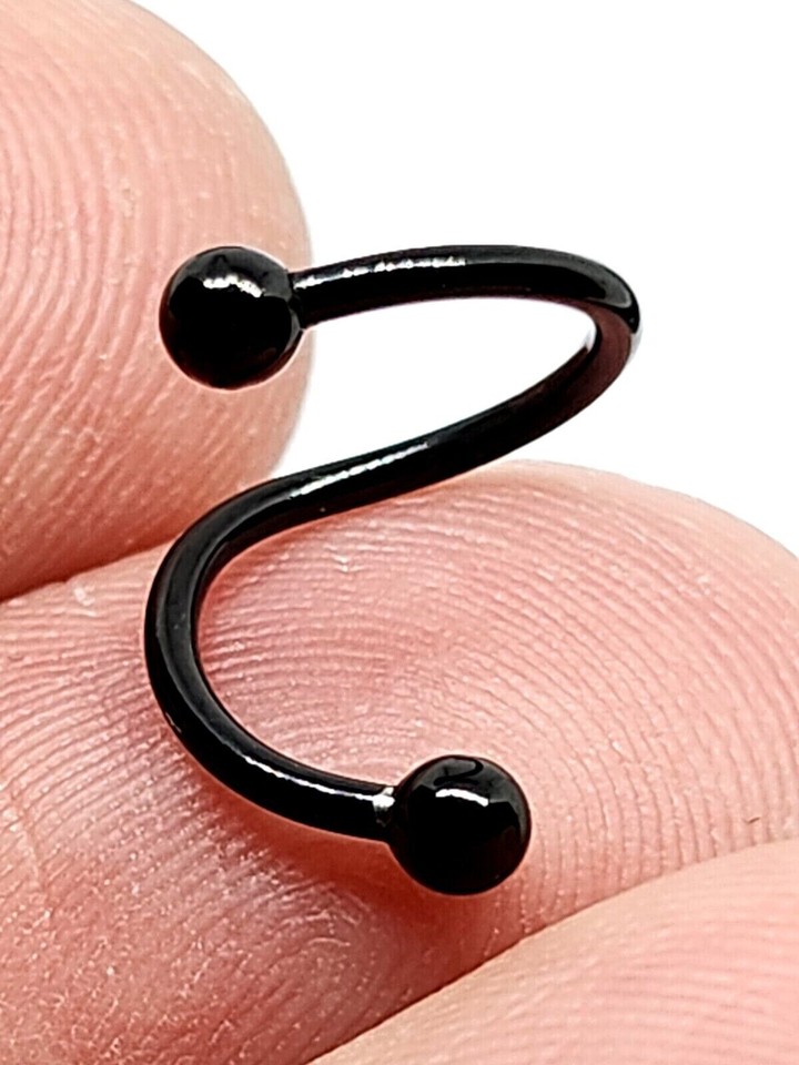 Twist Bar Piercing Nose Lip Ear Helix Tragus Titanium 16g (1.2mm) 3mm ...