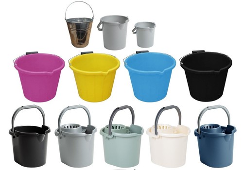 5L/9L/10L/14L/16L Plastic Buckets With Pouring Lip & Carry Handle Home ...