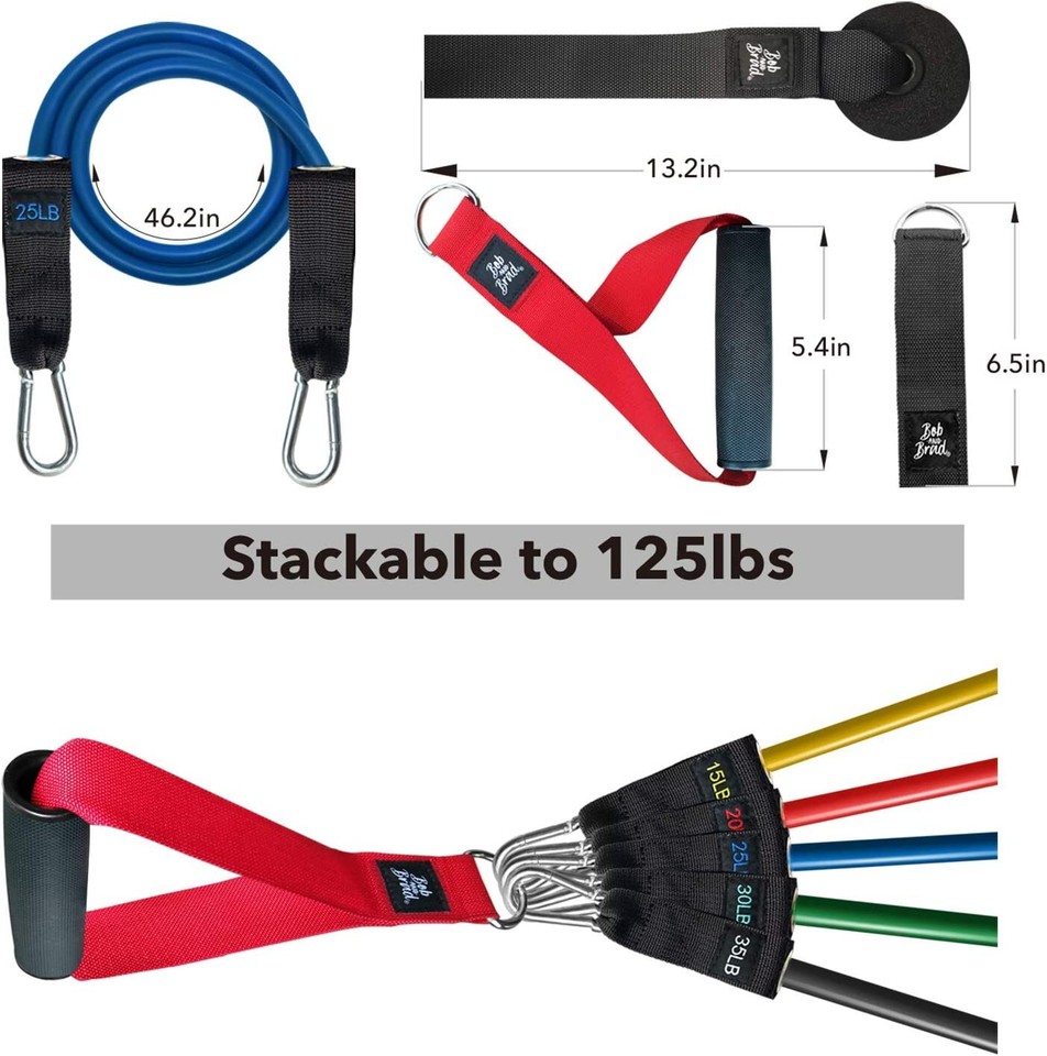 BOB AND BRAD Resistance Bands Exercise Bands w/Door Anchor, Ankle ...