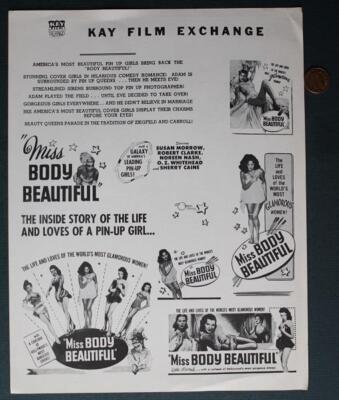 1953 Miss Body Beautiful Risque Drive-In movie theatre window poster ...