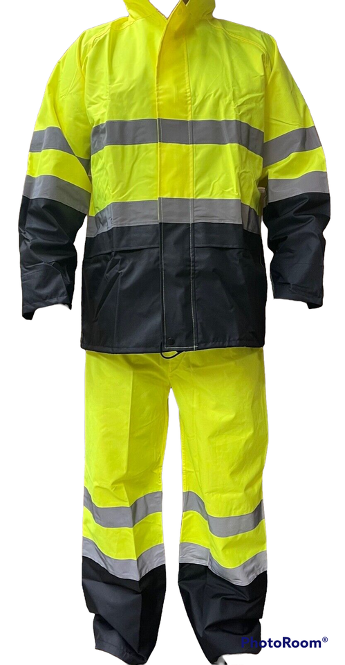 Waterproof Safety Rain-suit, Rain Jacket With Hoodie and Rain Pants | eBay