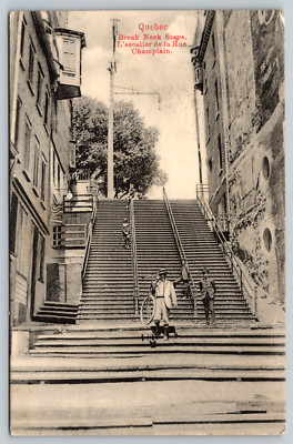 c1950s Quebec Canada Break Neck Steps Champlain Vintage Postcard | eBay