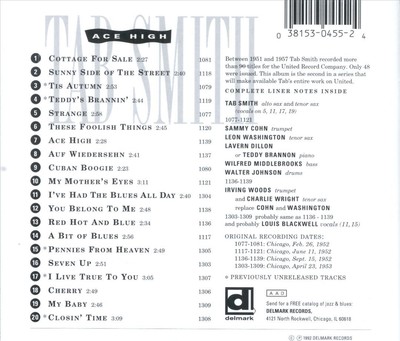 TAB SMITH ACE HIGH NEW CD 38153045524| eBay