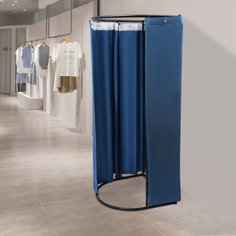 Portable Outdoor Dressing Room Fitting Room Blue Curtain Privacy Room ...