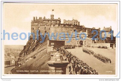 EDINBURGH CASTLE, CHANGING THE GUARD, SCOTLAND, 1920s?, Postcard | eBay UK