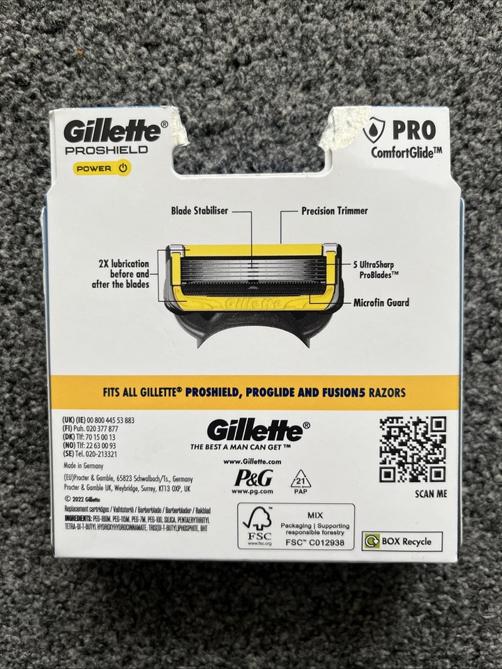 Gillette ProShield Power 8 XL Razor Blades Cartridges New & sealed 100% ...