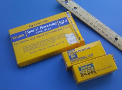 KODAK EKTACHROME FILM, TWO ROLLS UNUSED EXPIRED, & OLD PROCESSING ...