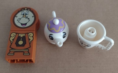 Lego Duplo Mrs Potts Chip Cogsworth Figures ex 10877 Beauty & the Beast ...