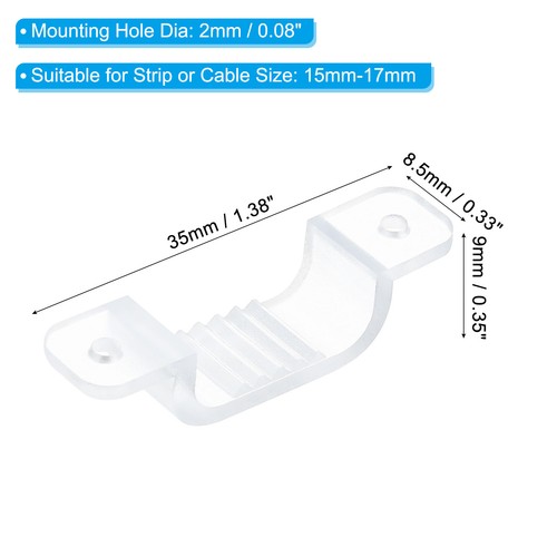 50pc LED Strip Light Clip Mounting Fixing Clamps for 15mm-17mm Cable ...